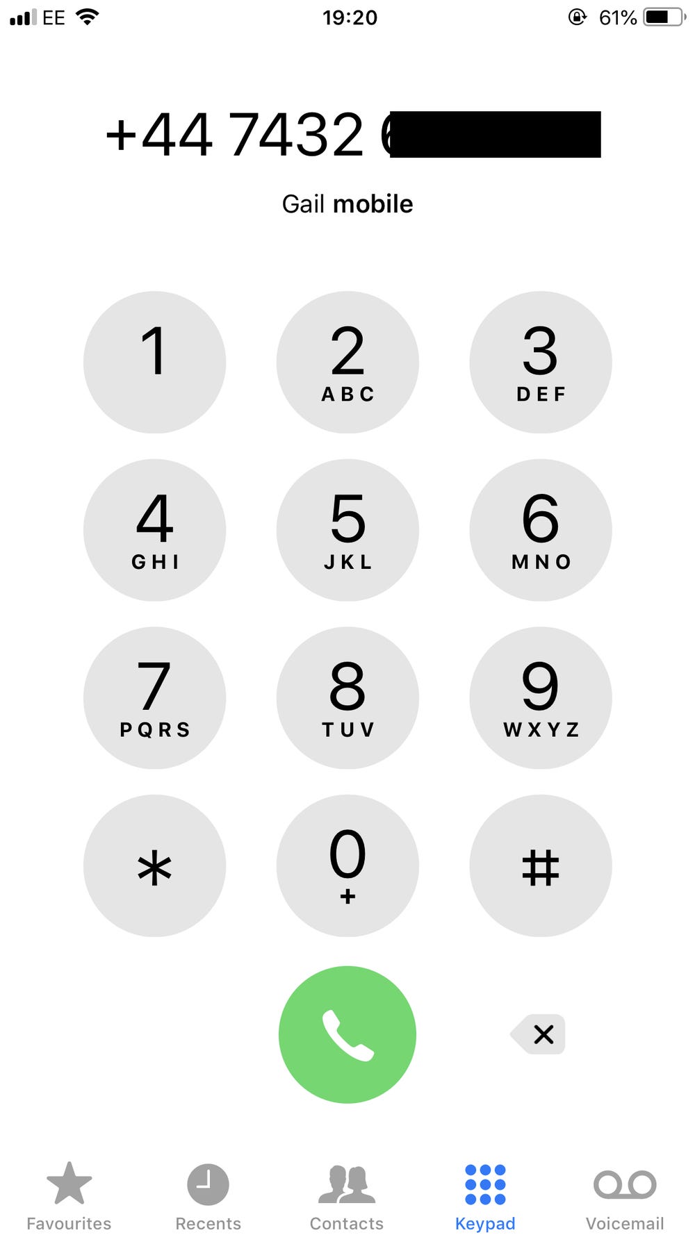 How do I dial a  44 number?