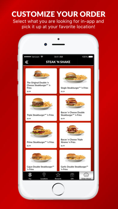 How do I pay with the Steak ’n Shake mobile app?