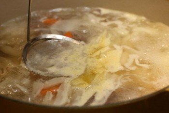 How do I stop my soup from foaming?