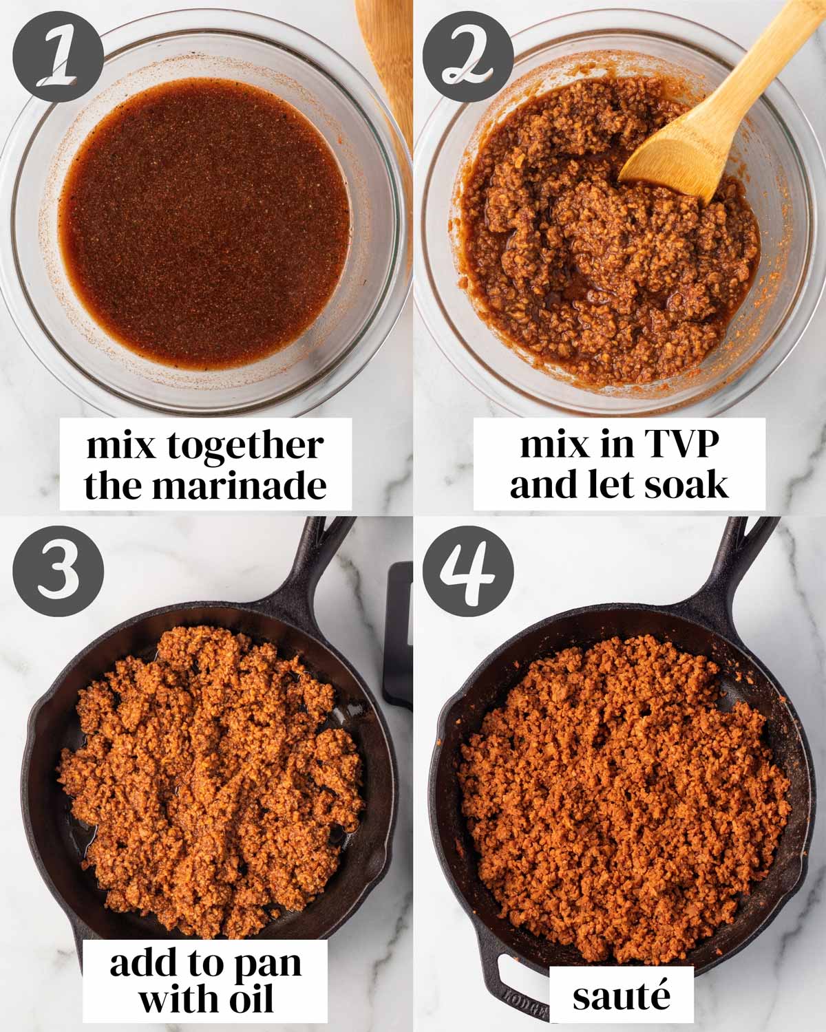 How do I substitute ground beef for TVP?