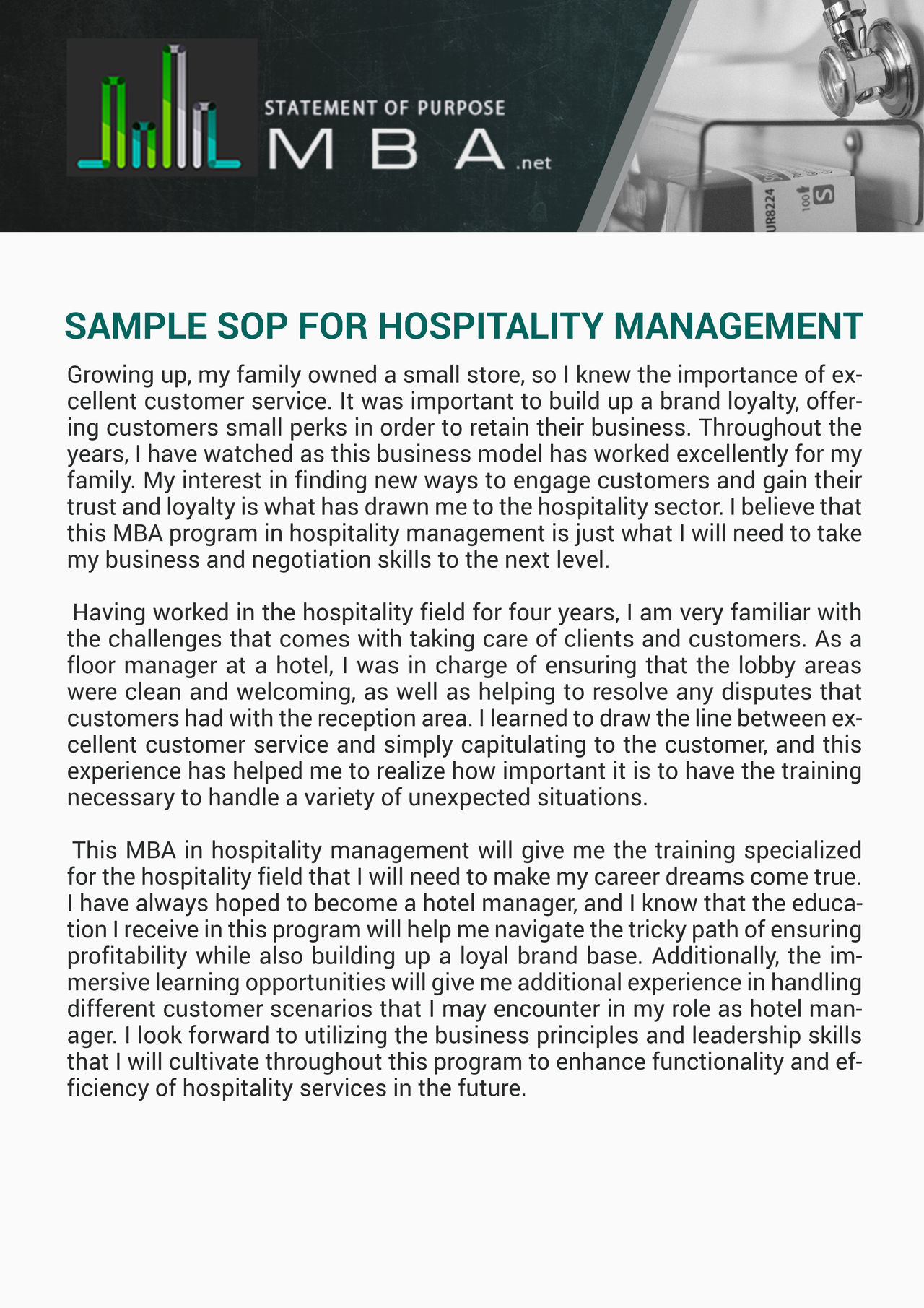 How do I write a SOP for hospitality management?