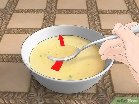 How do posh people eat soup?