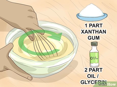 How do you add xanthan gum to hot liquid?