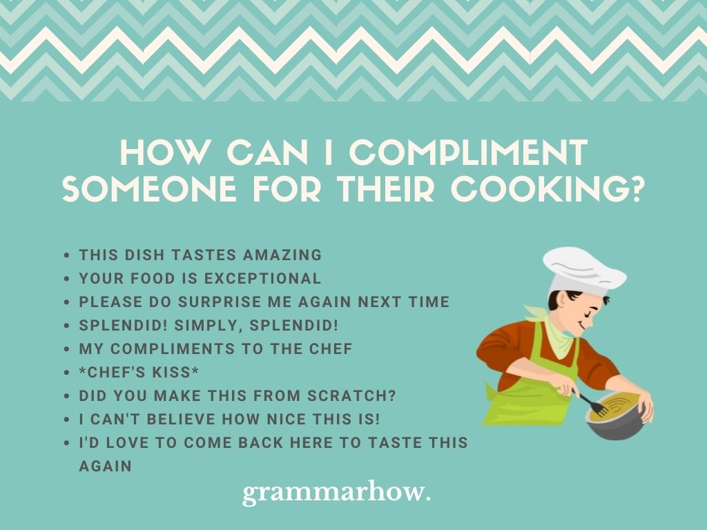 How do you appreciate someone for good cooking?