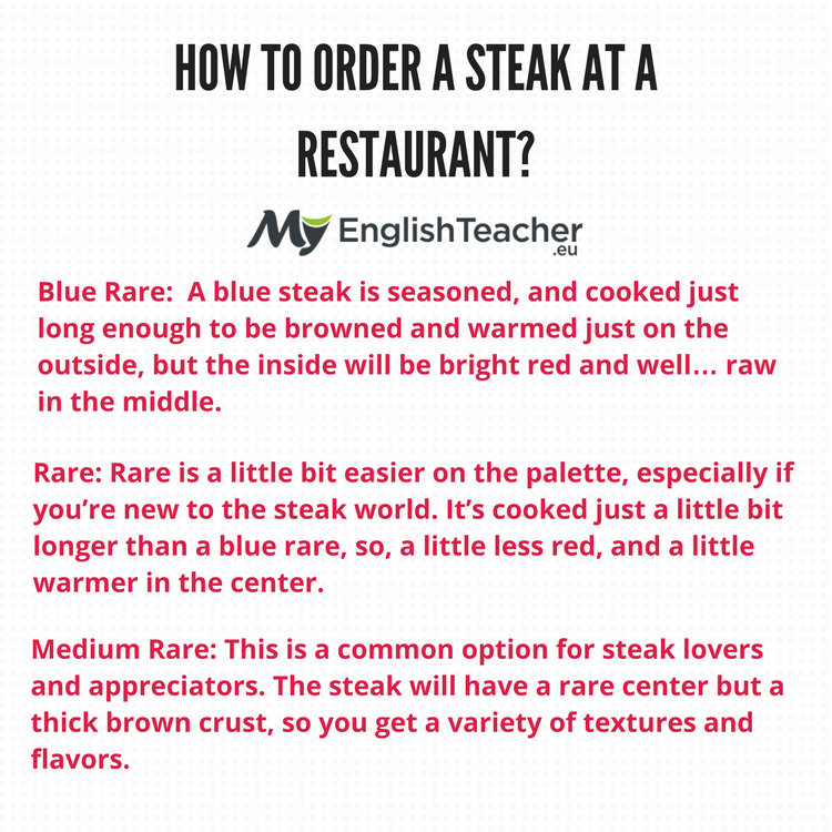 How do you ask for steak in a restaurant?