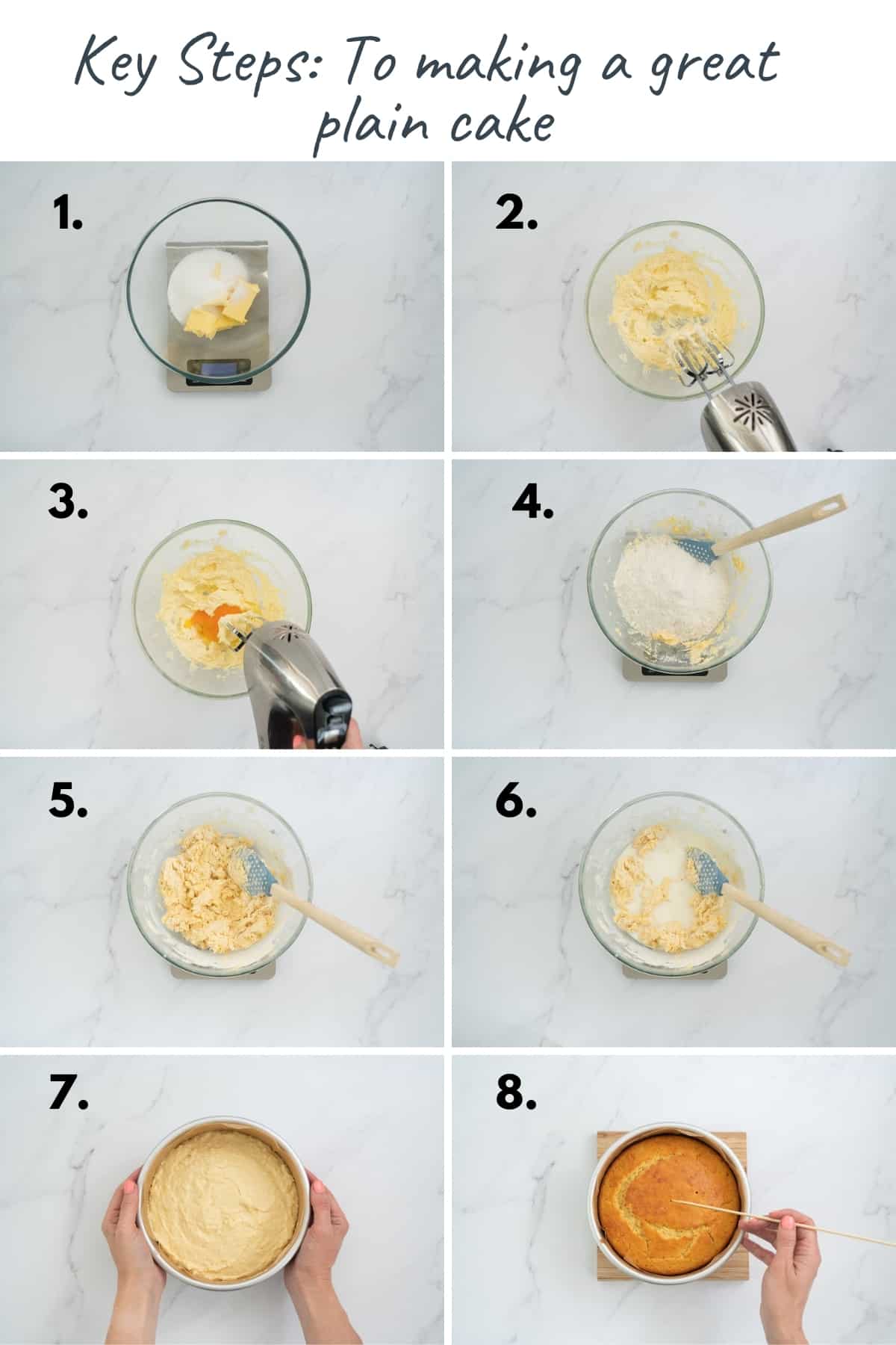 How do you bake a cake in 7 steps?