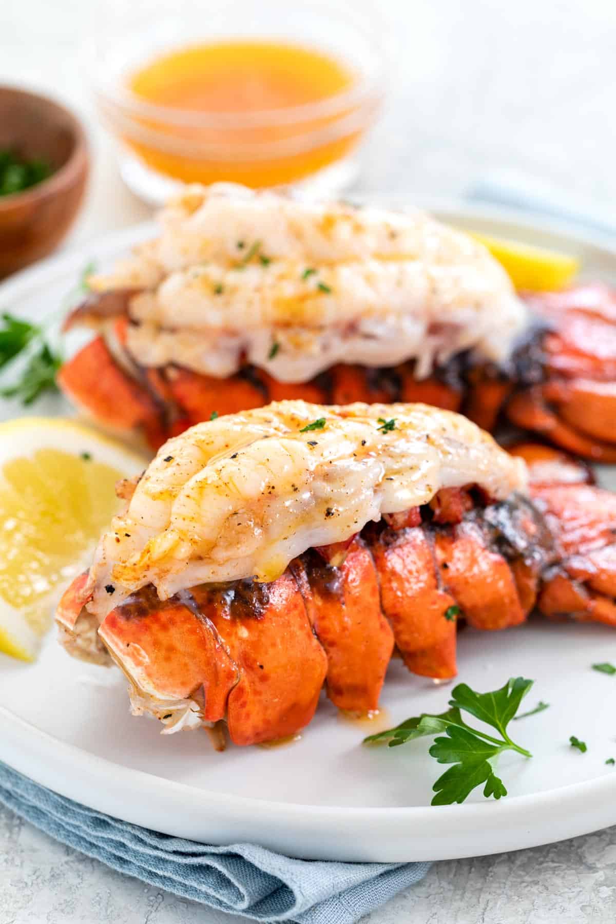 How do you boil lobster tails without drying them out?