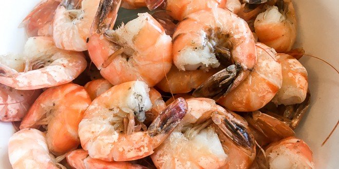 How do you boil shrimp so the shells don't stick?