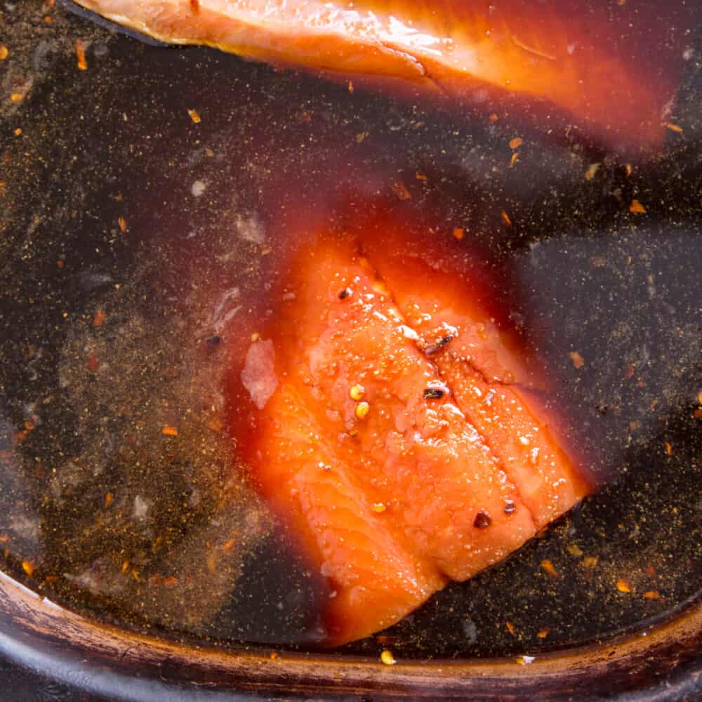 How do you brine smoked salmon before cooking?