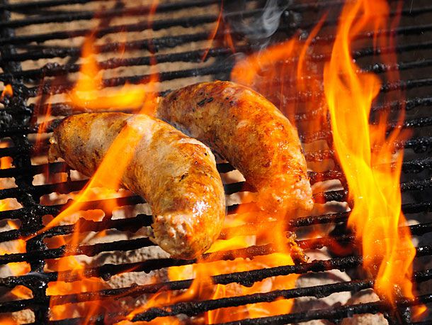 How do you calm down a grill fire?