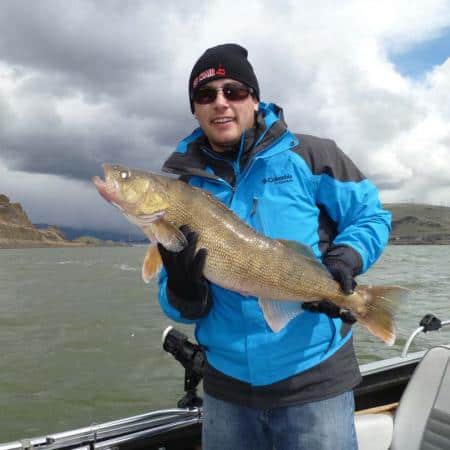 How do you catch a walleye from the Columbia River?