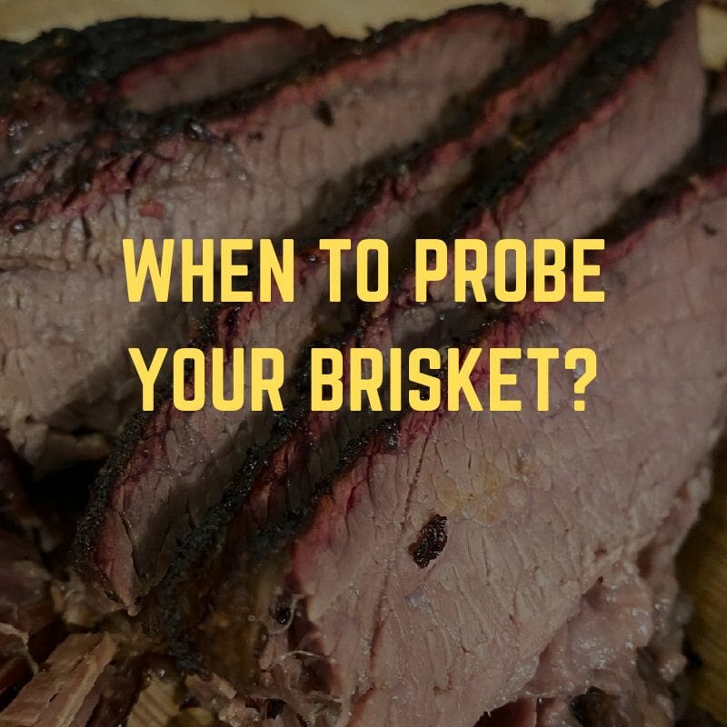 How do you check the temperature of a brisket while cooking?