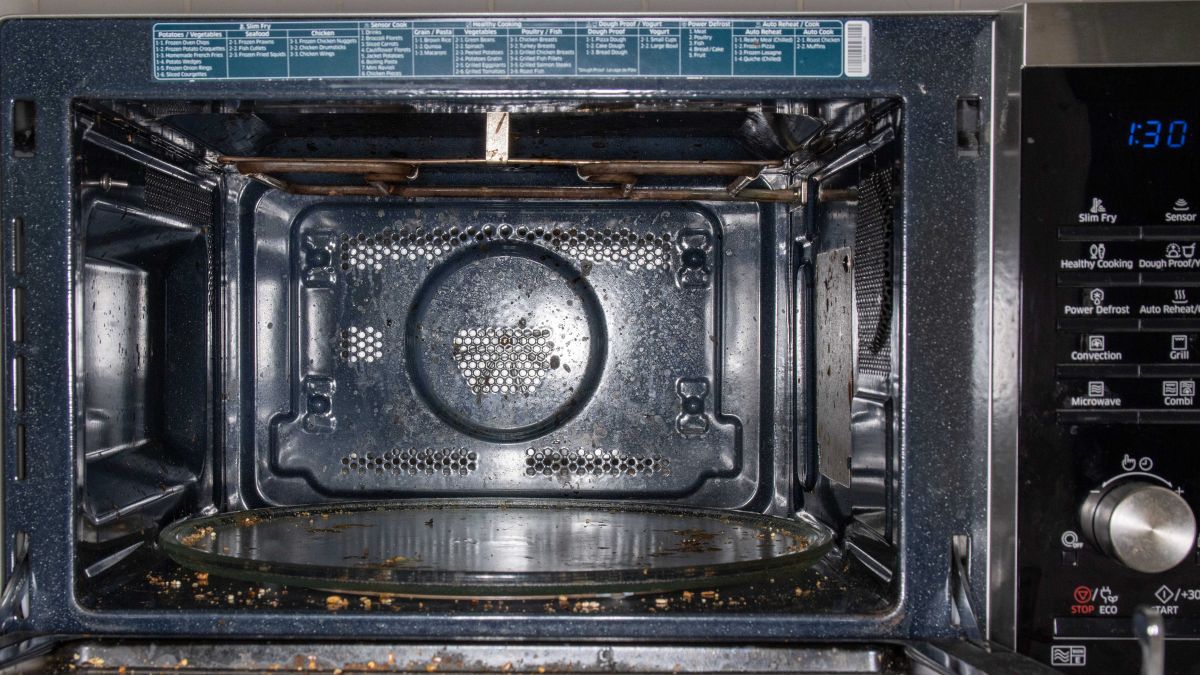 How do you clean a microwave after defrosting?
