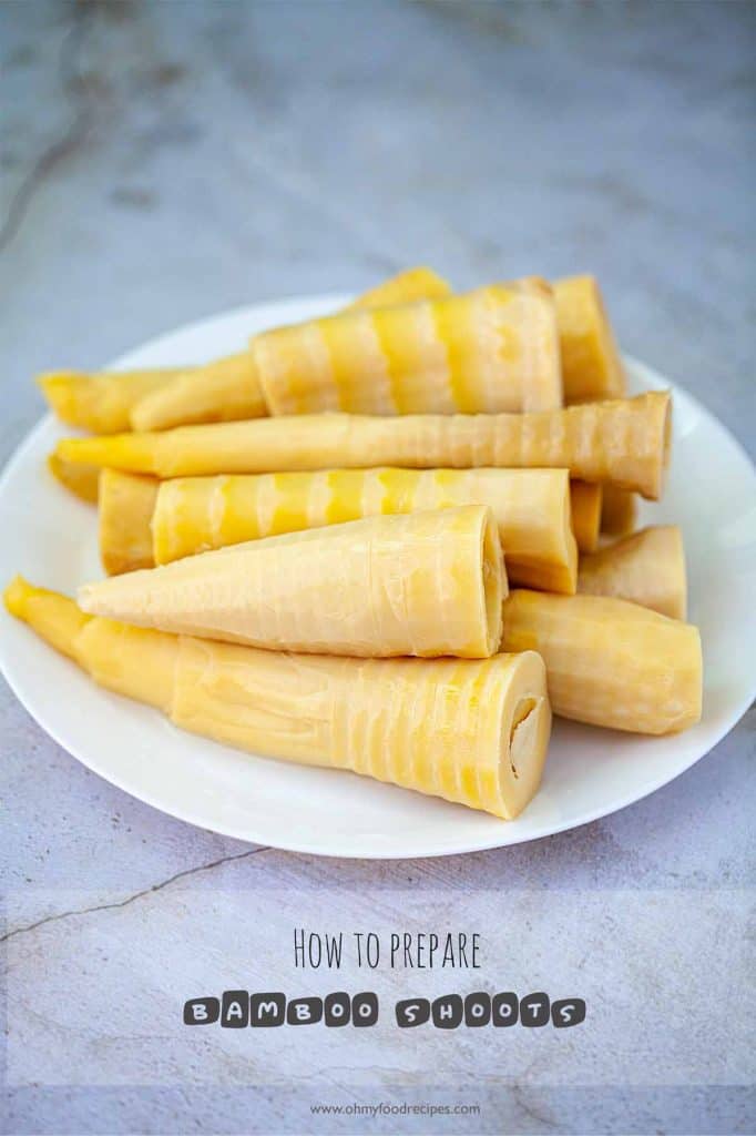 How do you clean bamboo shoots before cooking?