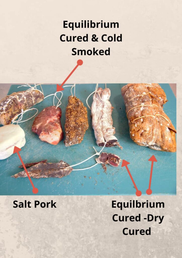 How do you clean cured meat before cooking?