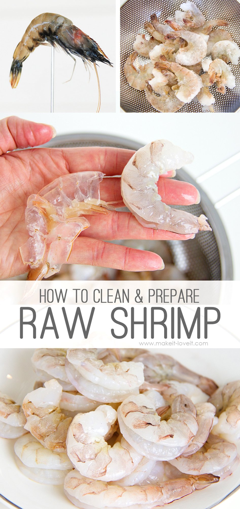 How do you clean frozen shrimp before cooking?