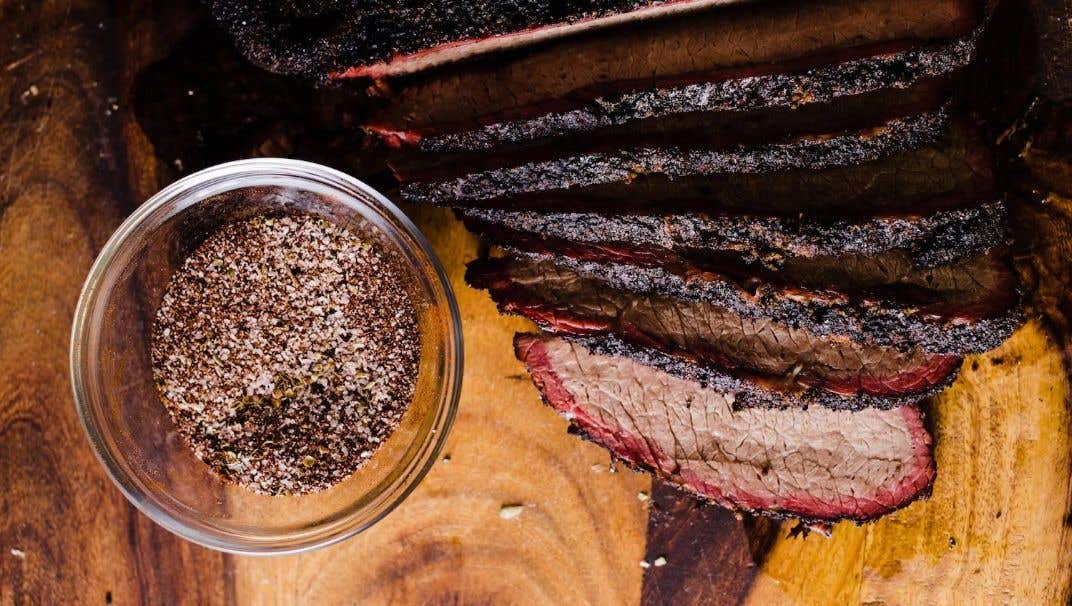 How do you cook a brisket in a dry rub?