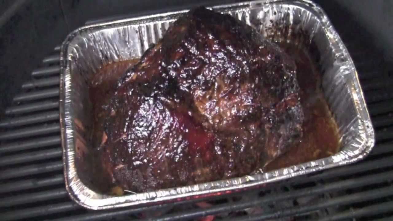 How do you cook a ham on a gas grill?