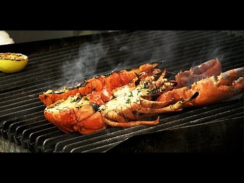How do you cook a precooked lobster on the grill?