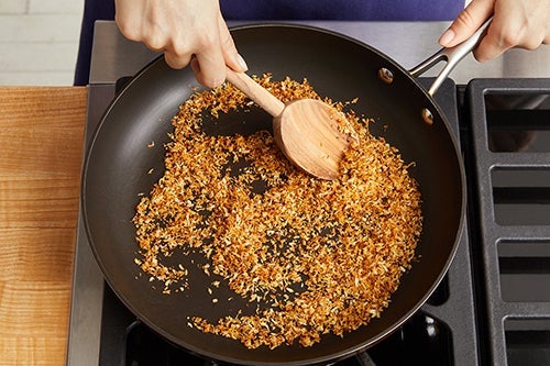How do you cook breadcrumbs in a skillet?