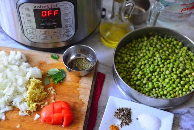 How do you cook dried peas instantly?