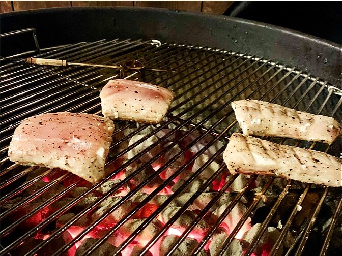 How do you cook frozen fish on a Weber grill?