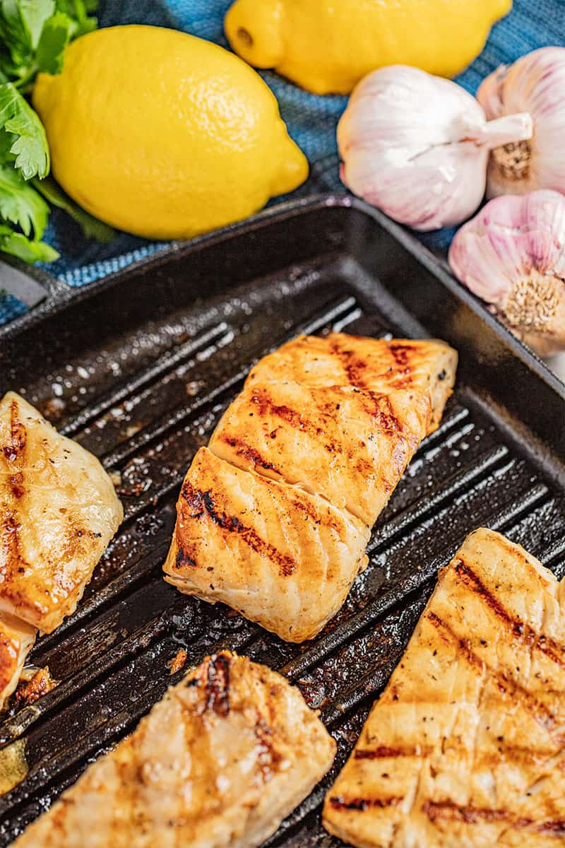How do you cook frozen halibut on a grill?