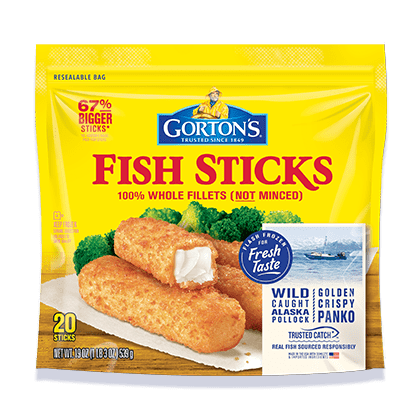 How do you cook Gorton's fish sticks in the oven?