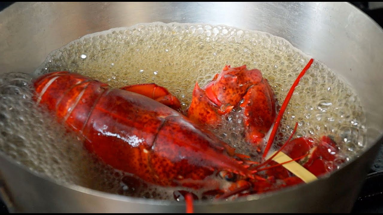 How do you cook live lobster in a steamer?