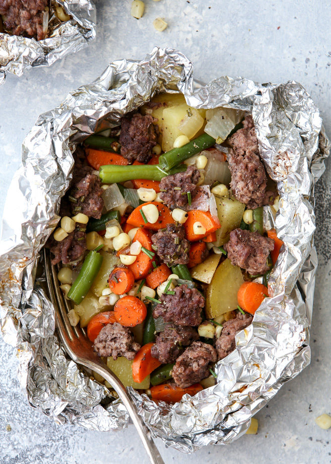 How do you cook meat wrapped in foil?