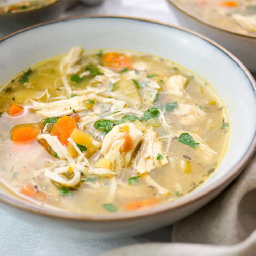 How do you cook potatoes in chicken broth?