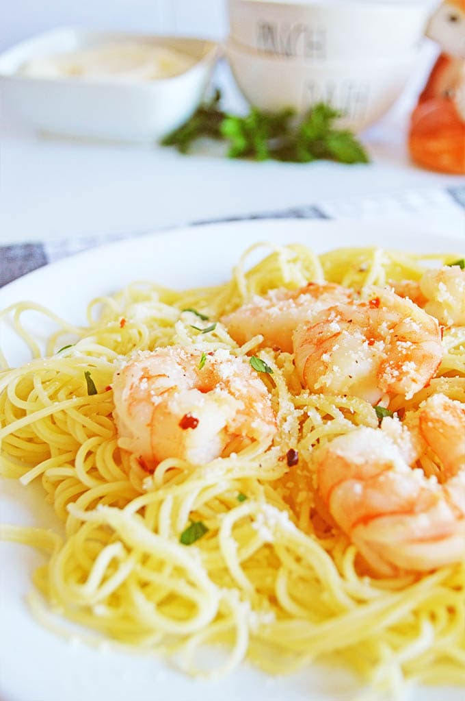 How do you cook pre cooked shrimp for pasta?