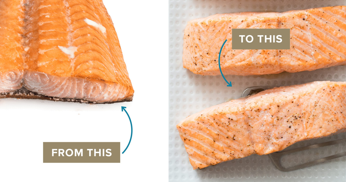 How do you cook salmon without it turning white?