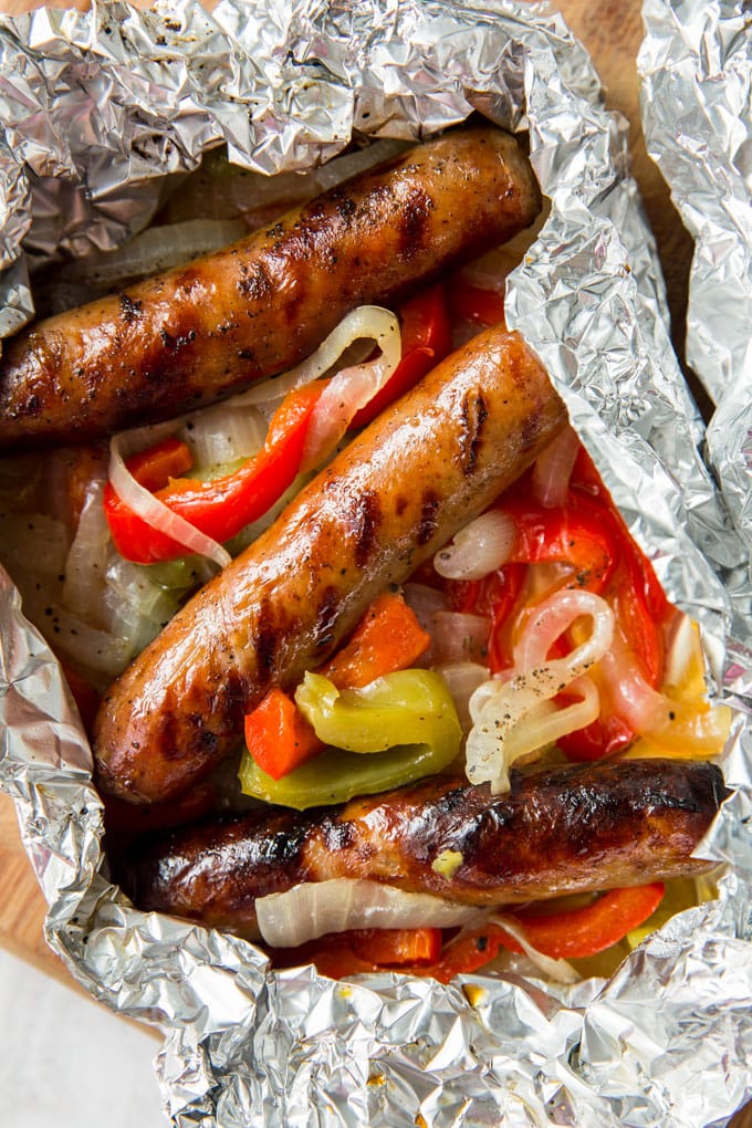 How do you cook sausages in foil?