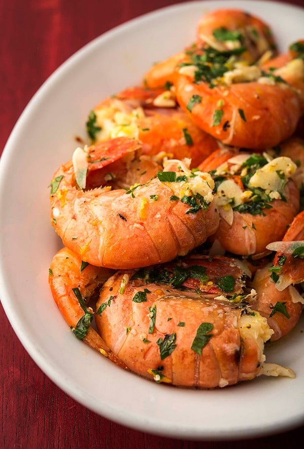 How do you cook spot prawns in the shell?