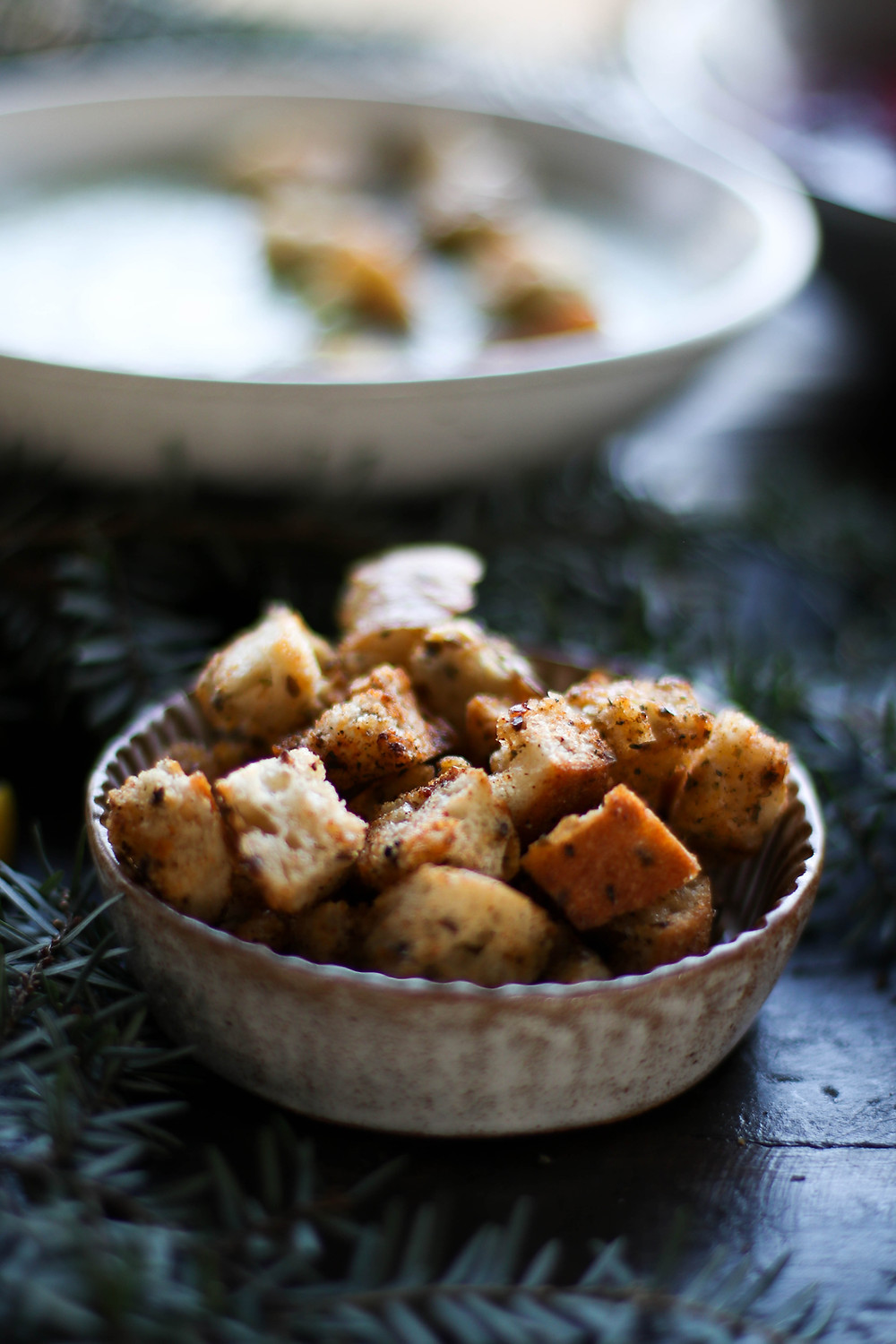 How do you crisp soggy croutons?