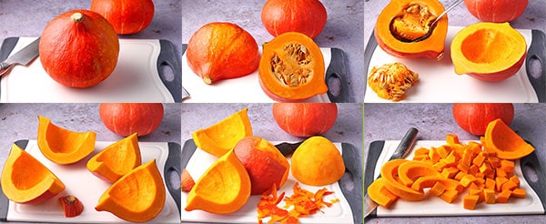 How do you cut a pumpkin for soup?