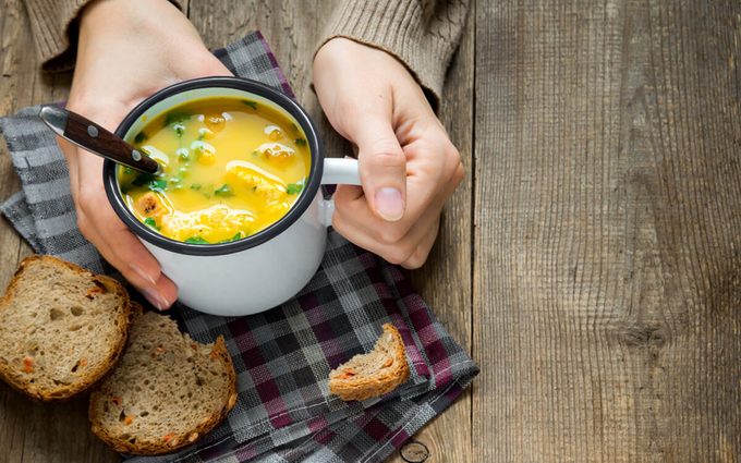 How do you cut salt out of canned soup?