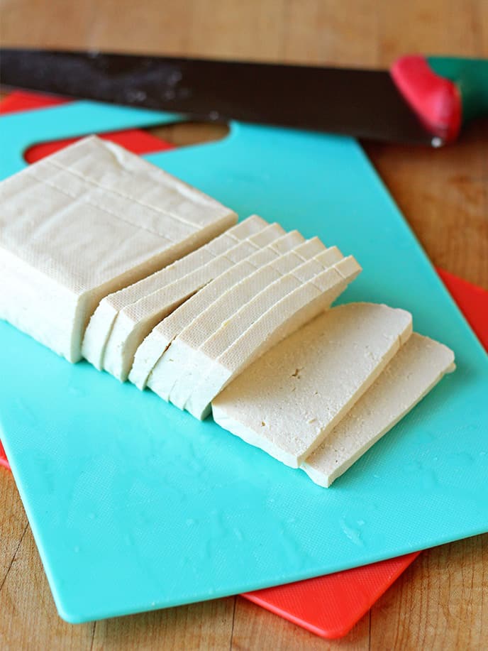 How do you cut tofu thin slices?