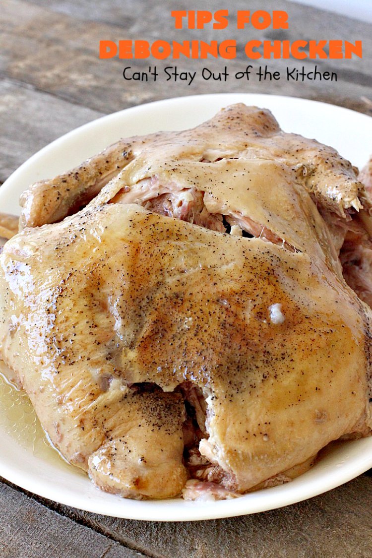 How do you debone a whole chicken after cooking?
