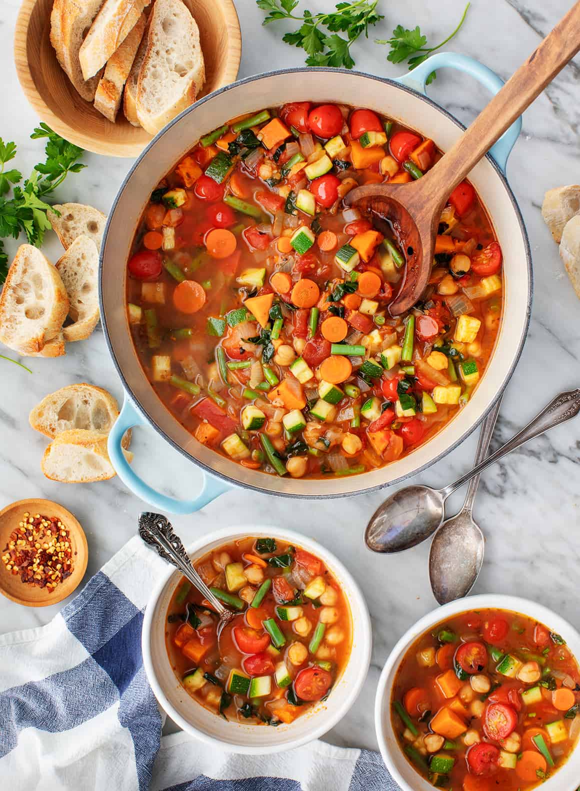 How do you deepen the flavor of vegetable soup?