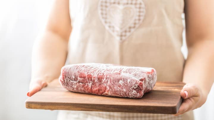 How do you defrost a frozen brisket?