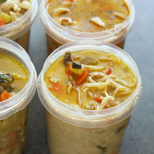 How do you defrost frozen homemade soup?