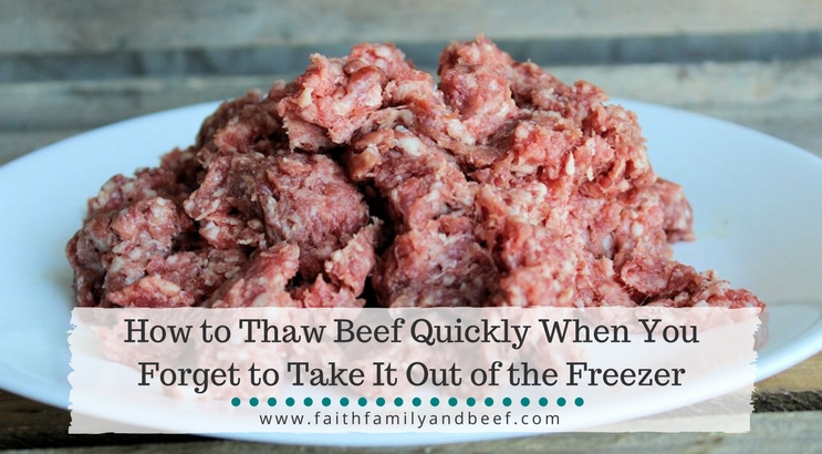 How do you defrost ground beef quickly?