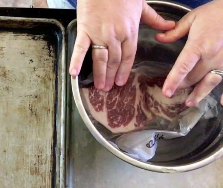 How do you defrost steak in a hurry?