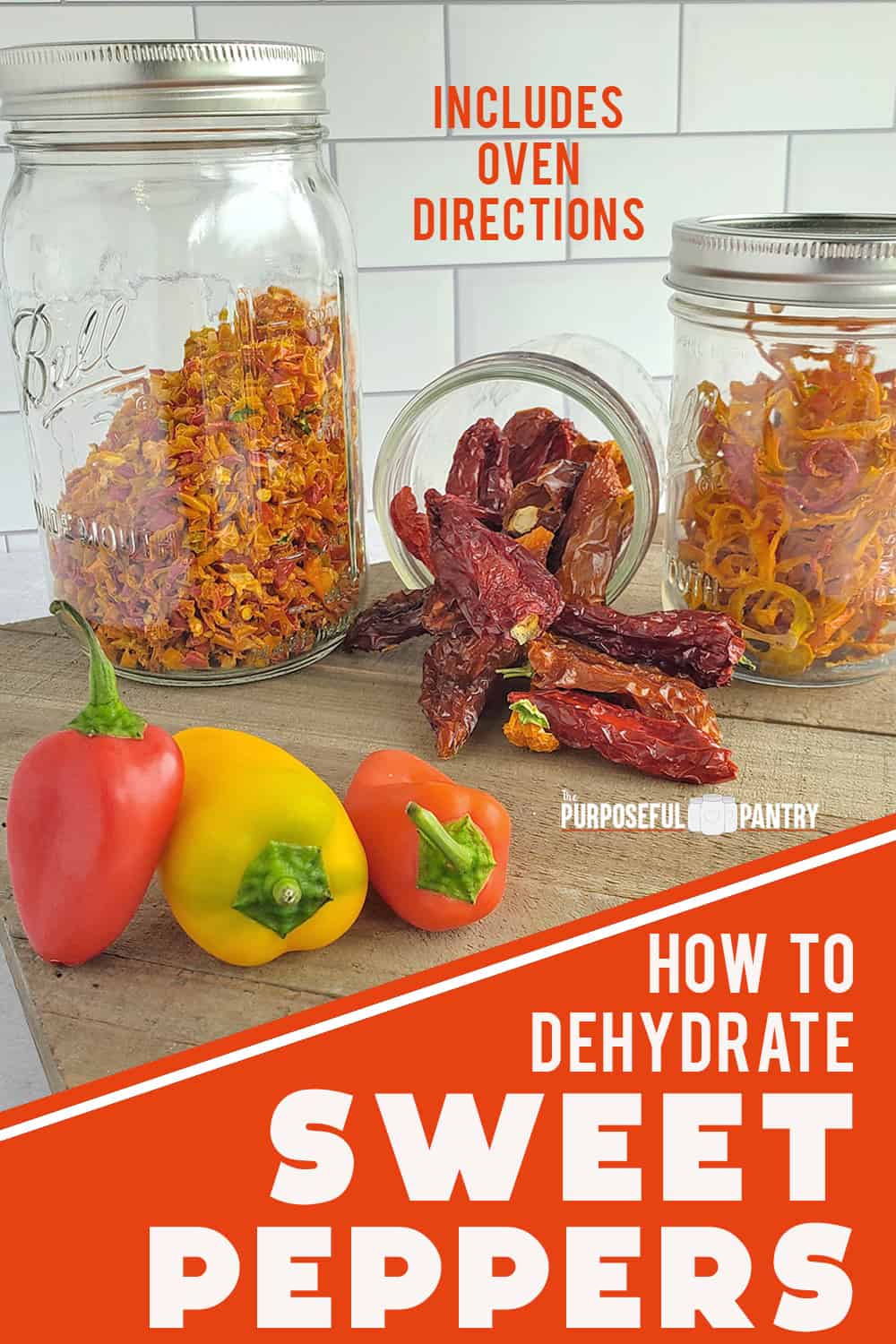 How do you dehydrate frozen bell peppers?