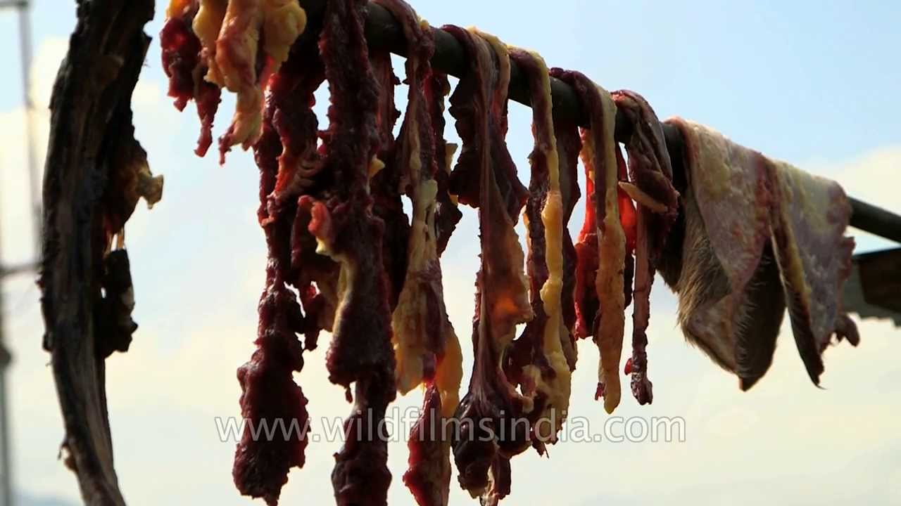 How do you dry out meat outside?