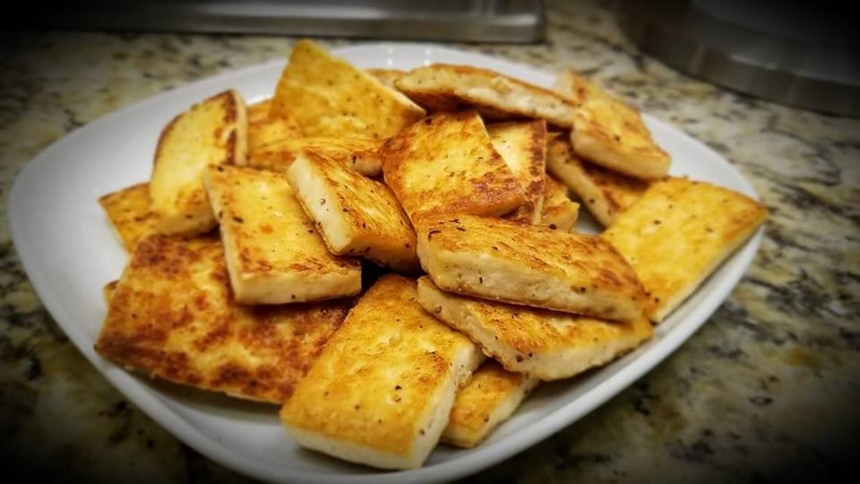 How do you dry tofu before frying?