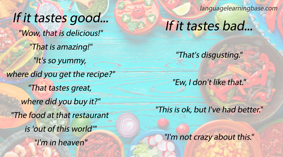 How do you express food taste?