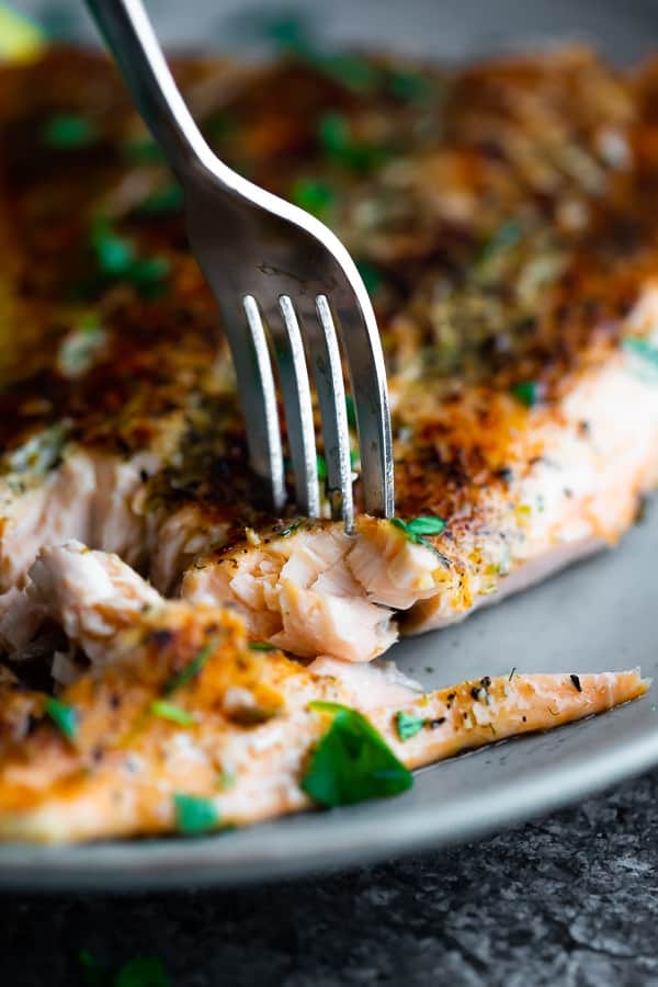 How do you flake salmon with a fork?